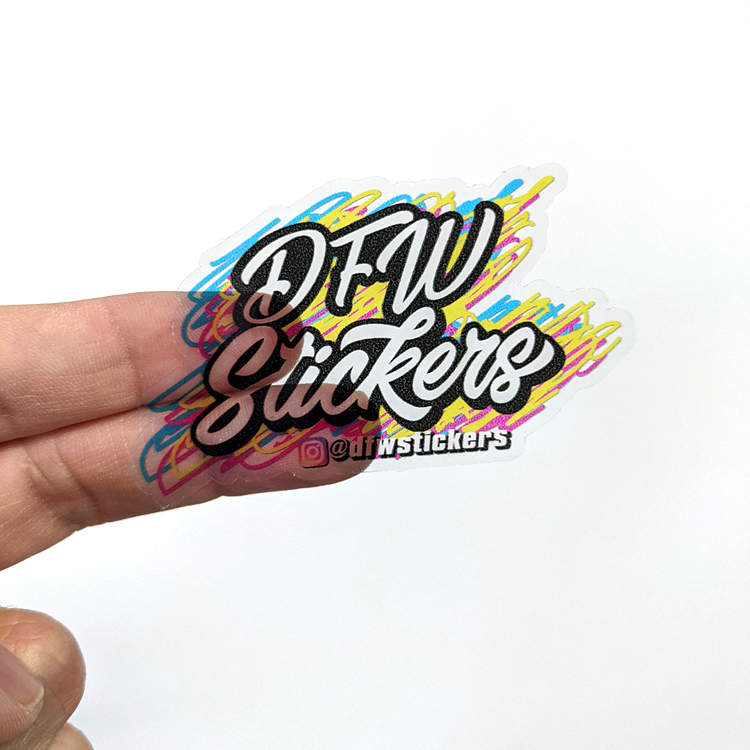 Transparent Clear Custom Shape Die Cut Vinyl Stickers DFW Stickers